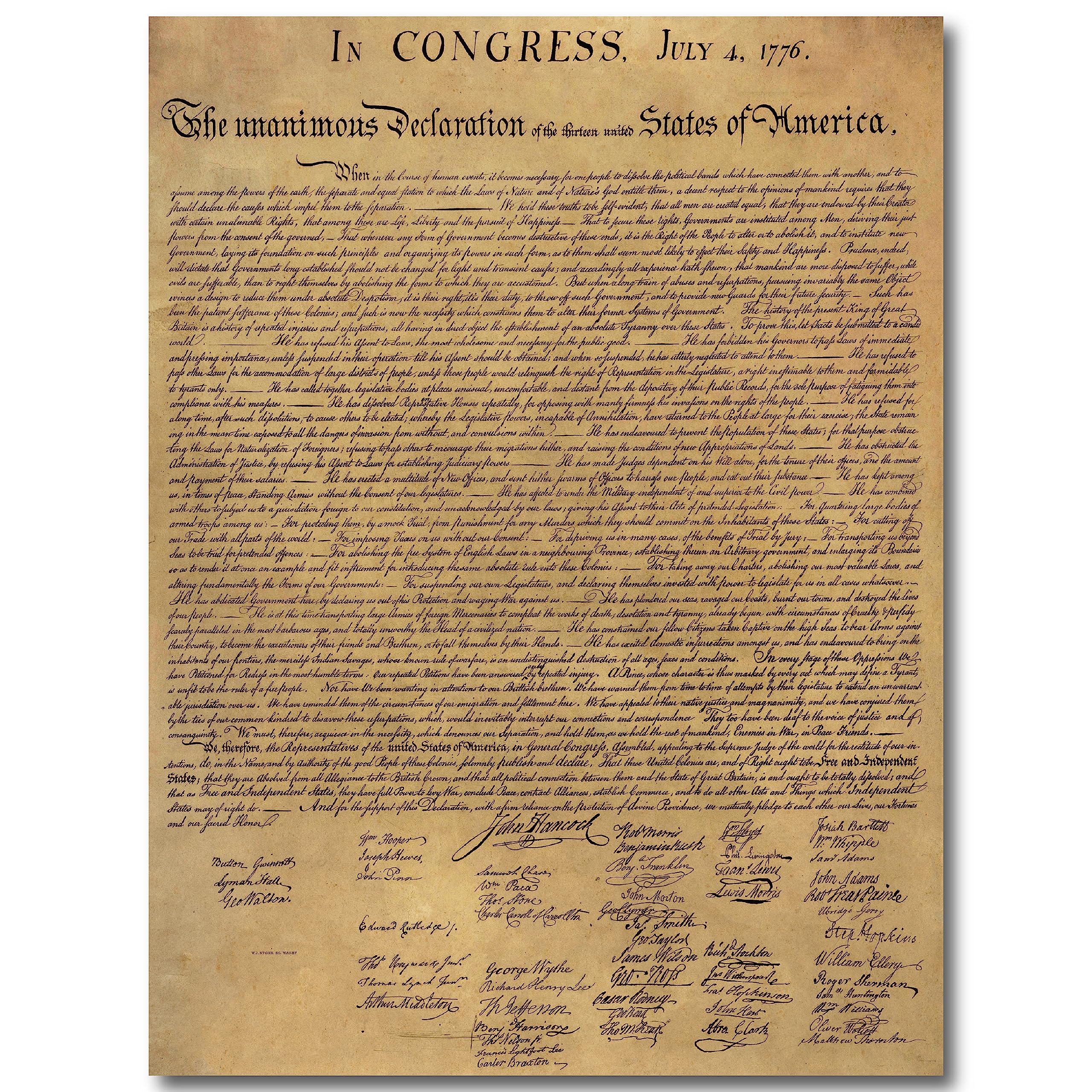 Snapklik.com : Declaration Of Independence Poster 18x24 LARGE Classroom ...