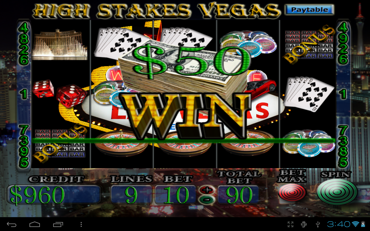 Aplicación High Stakes Vegas - 5 Reel Slot Machine en Amazon Appstore