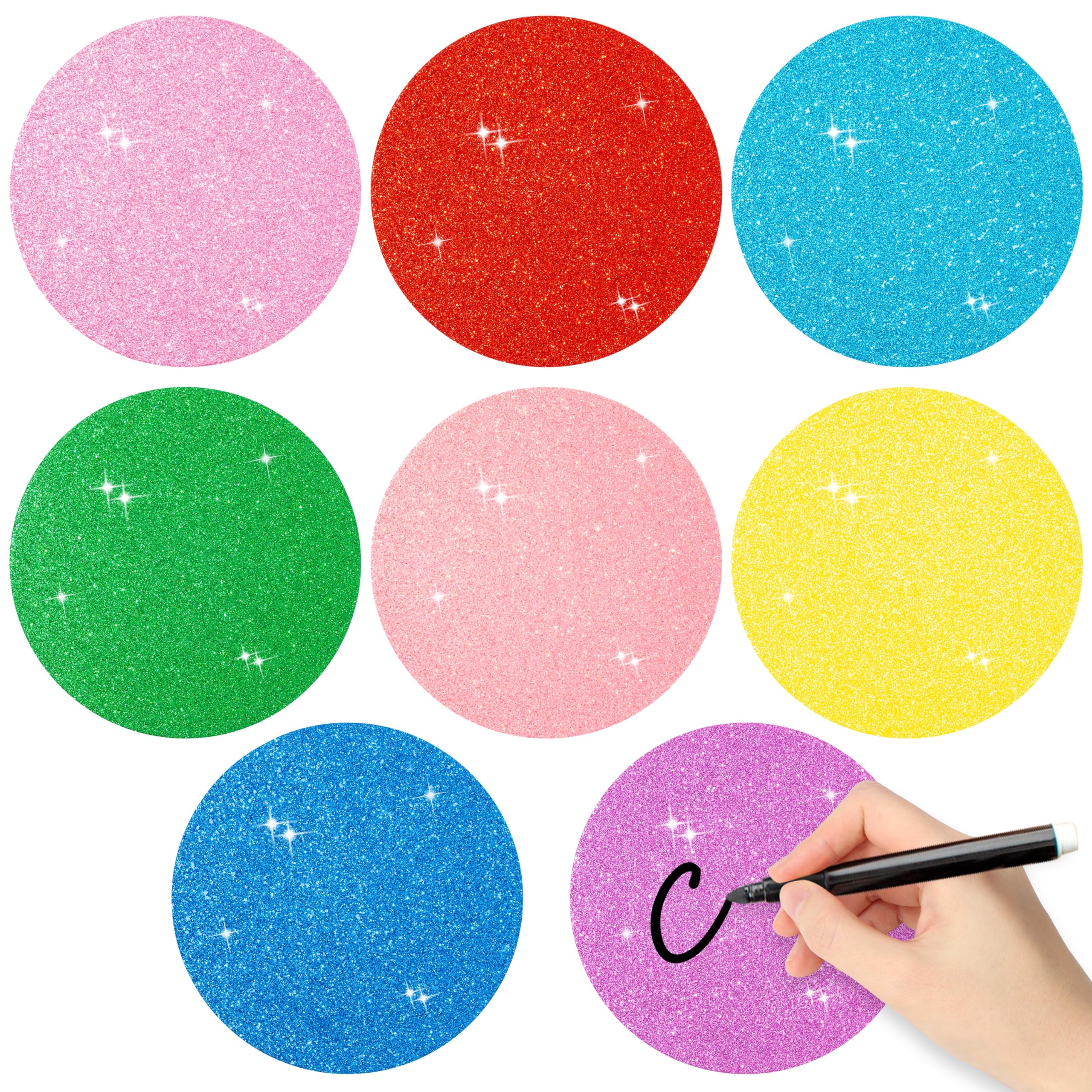 Amazon.com: BWkoss Glitter Round Cutouts- 100Pcs Circles Assorted Color ...