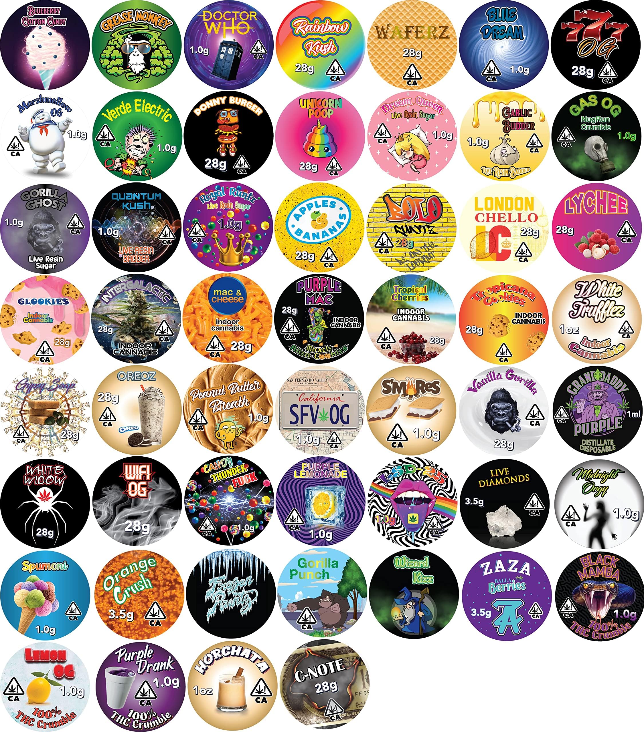 Amazon.com : Strain Label Stickers for 5ml Jars - 1 inch Diameter ...