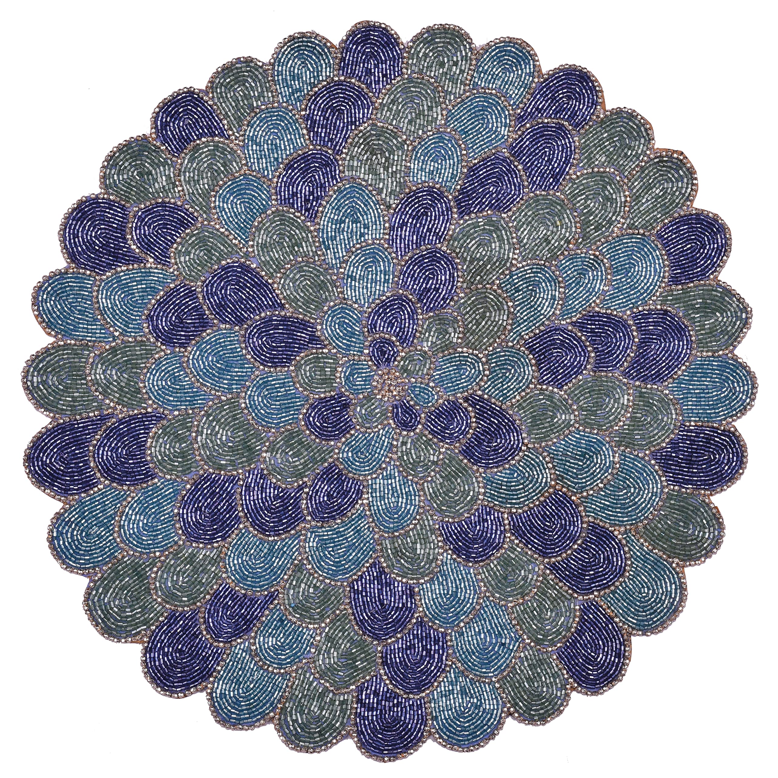 Amazon.com: Decozen Blue Green Beaded Placemats for Dining Table - Set ...
