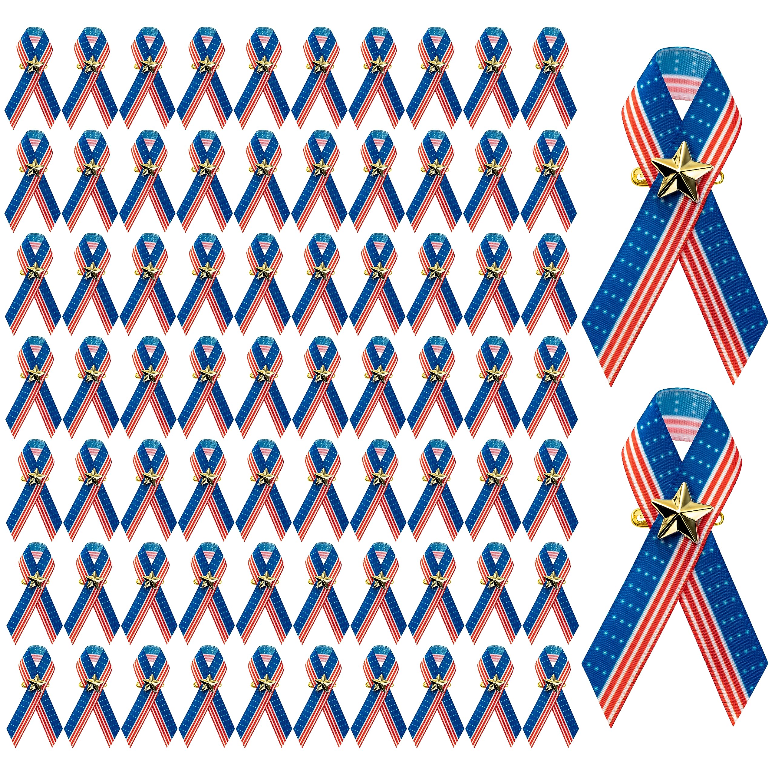 Amazon.com: BZaber 150pcs American Flag Satin Awareness Pins - Veteran ...
