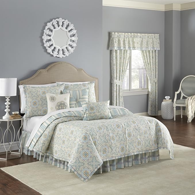 Amazon.com: WAVERLY Quilt Bedding Set - Astrid 4 Piece Quilted ...