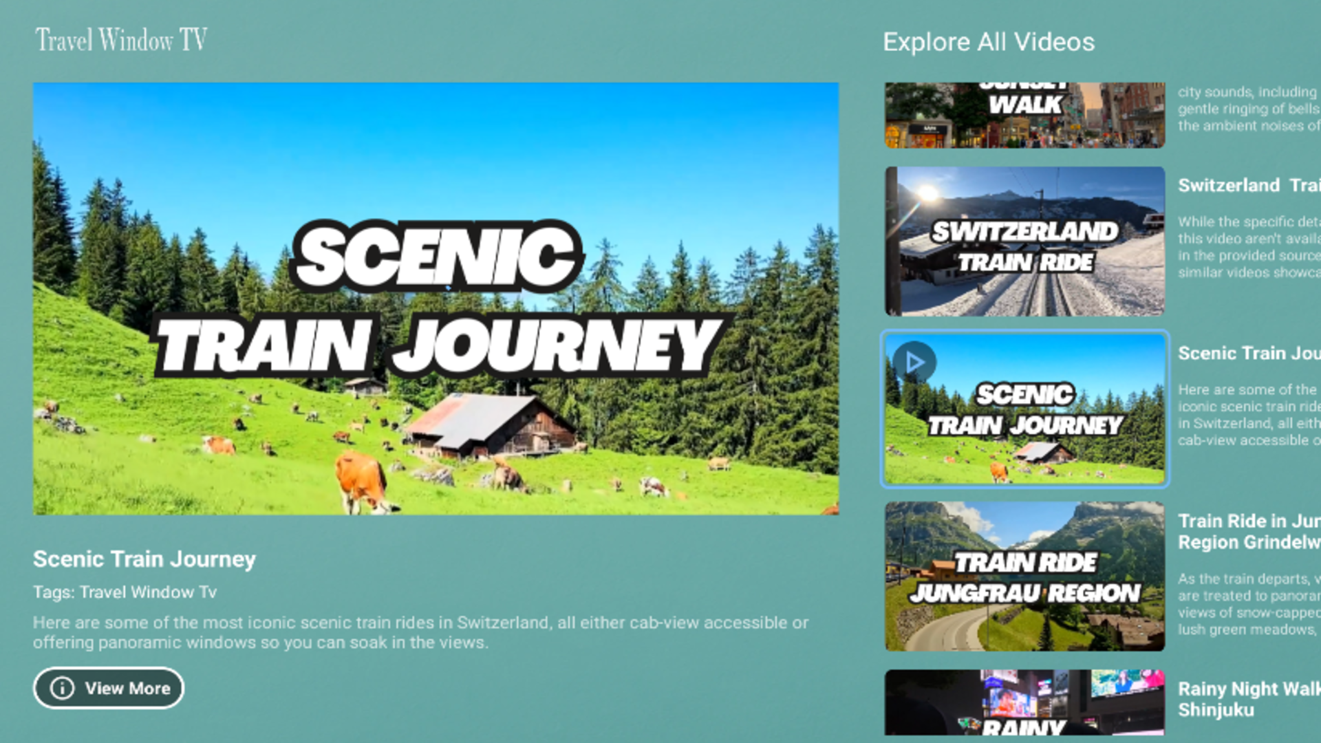 Travel Window TV - App on Amazon Appstore