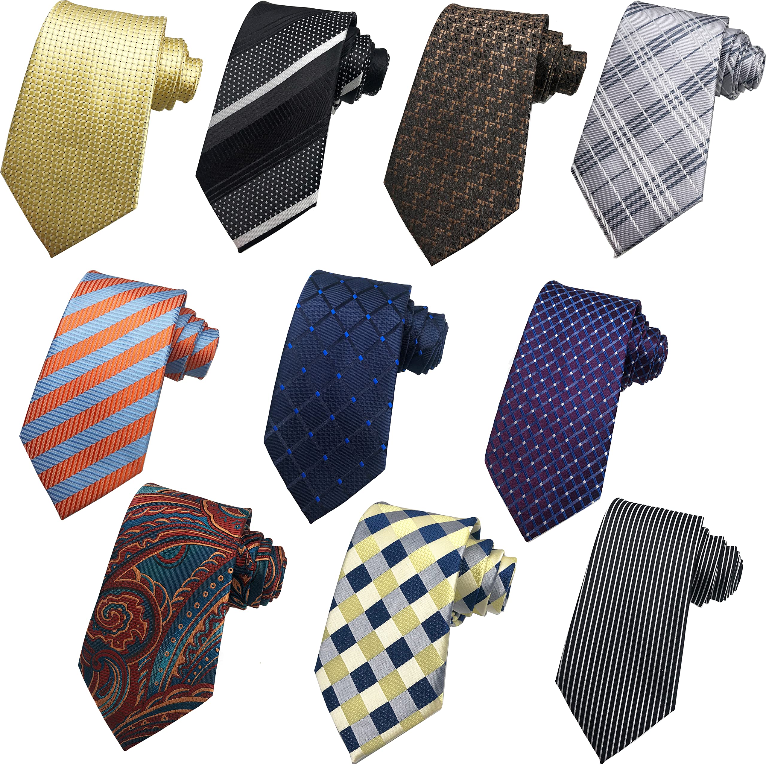 Snapklik.com : Veegood Mens Classic Neck Ties For Men 10 Pack Classy ...