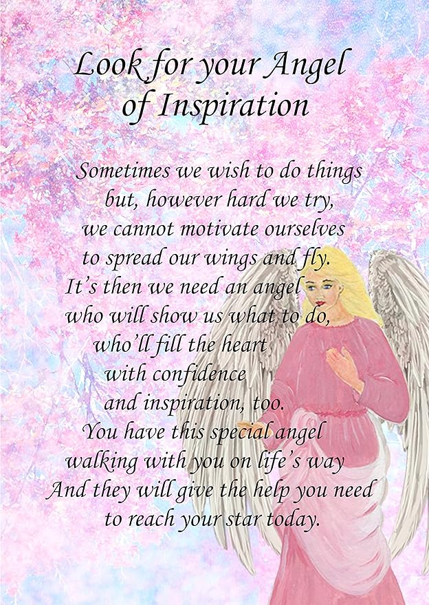 Angel of Inspiration Poem Verse Greeting Card : Amazon.co.uk ...