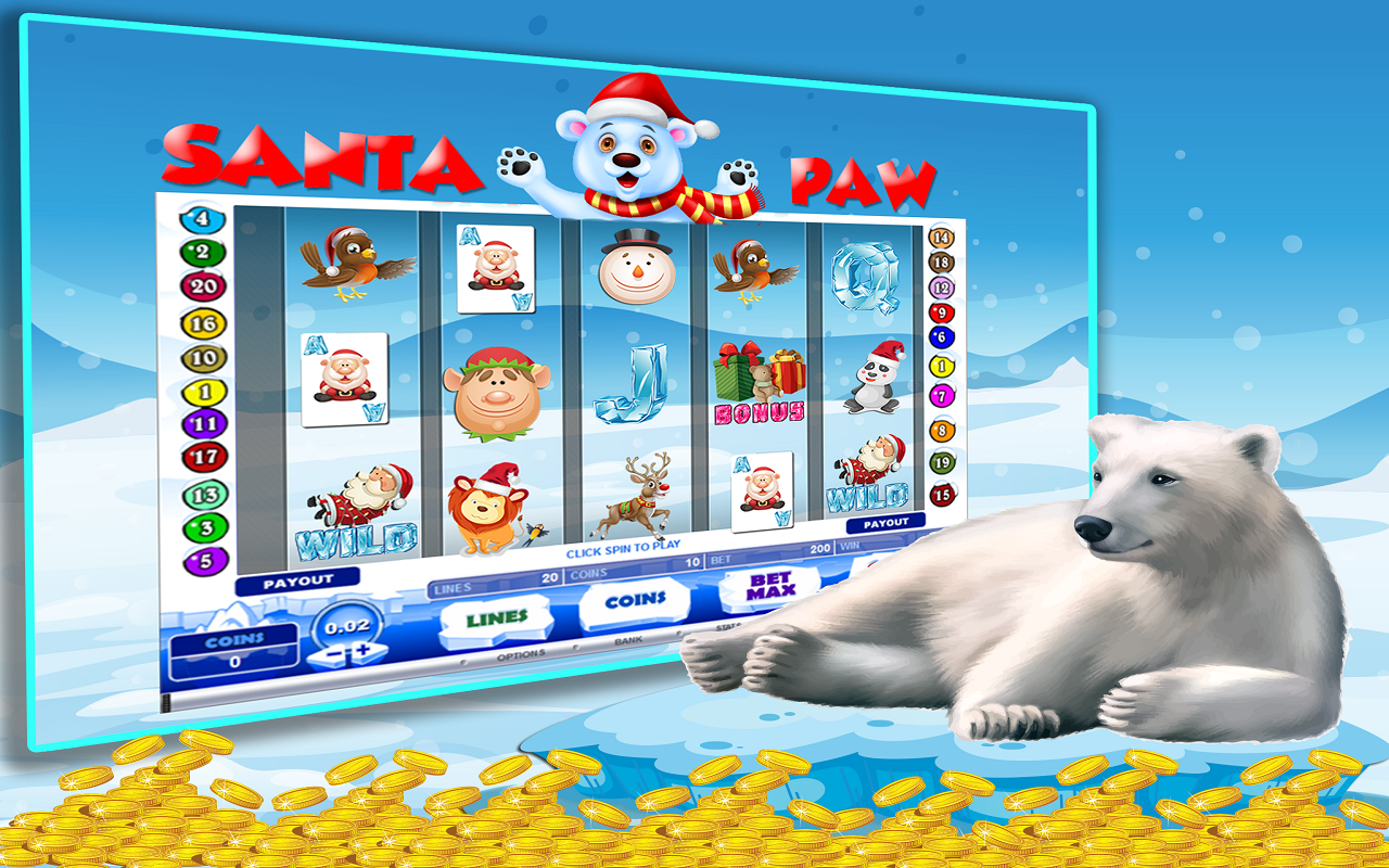 A Santa Paws Video Slots Polar Bear Machines - Vegas furry animals ...