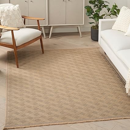 Amazon.com: Nourison Home Washable Jute Geometric Natural 5'3" x 7'3 ...