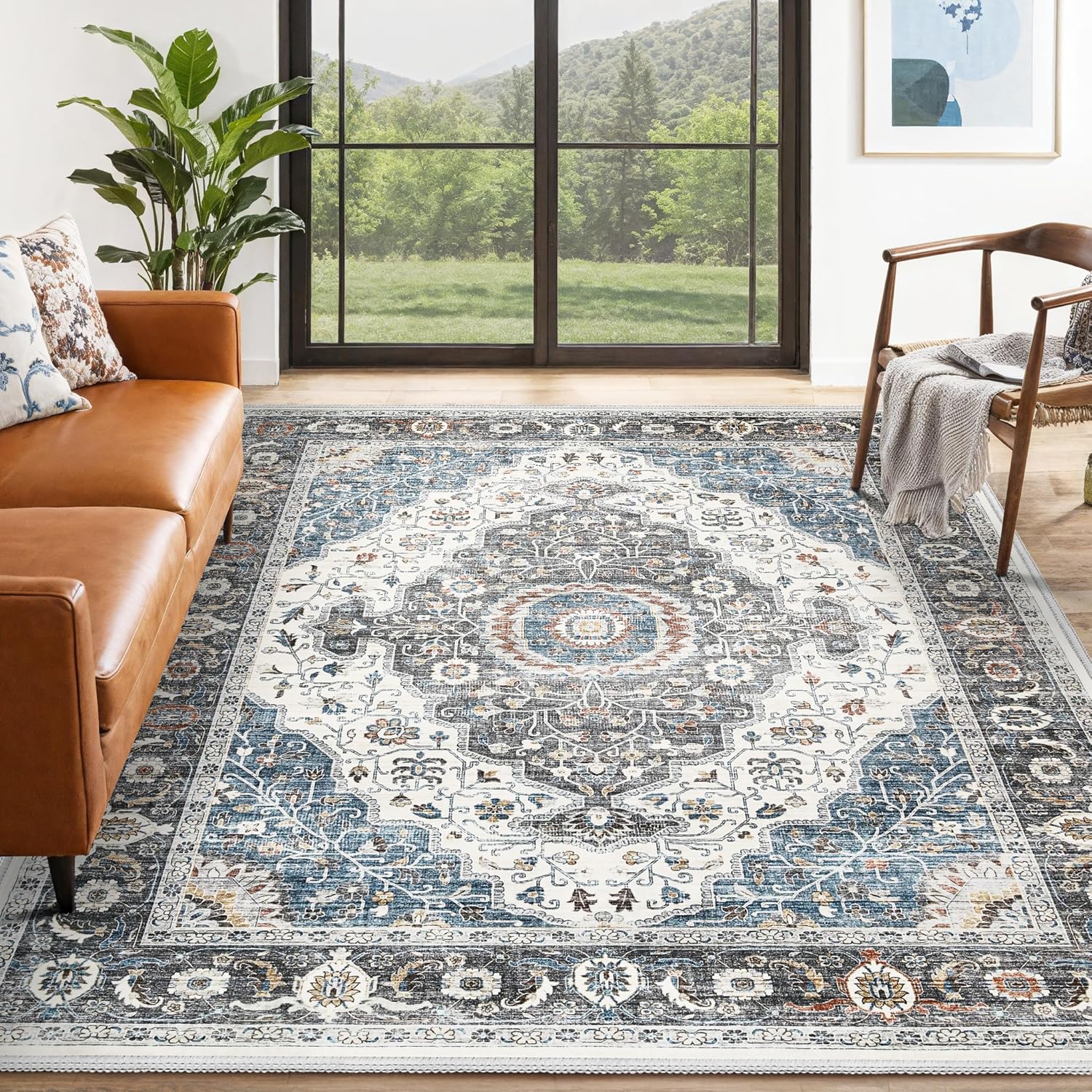 Amazon.com: Vintage Washable Area Rugs for Living Room 5x7: Large Soft ...