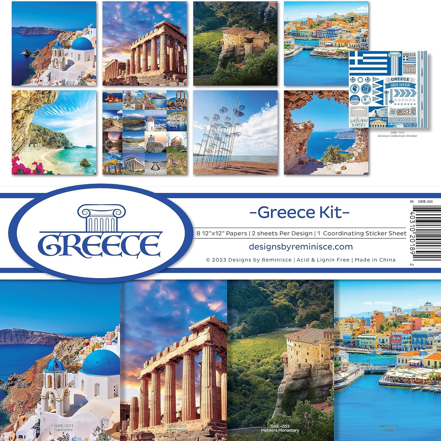 Reminisce Greece Scrapbook Collection Kit