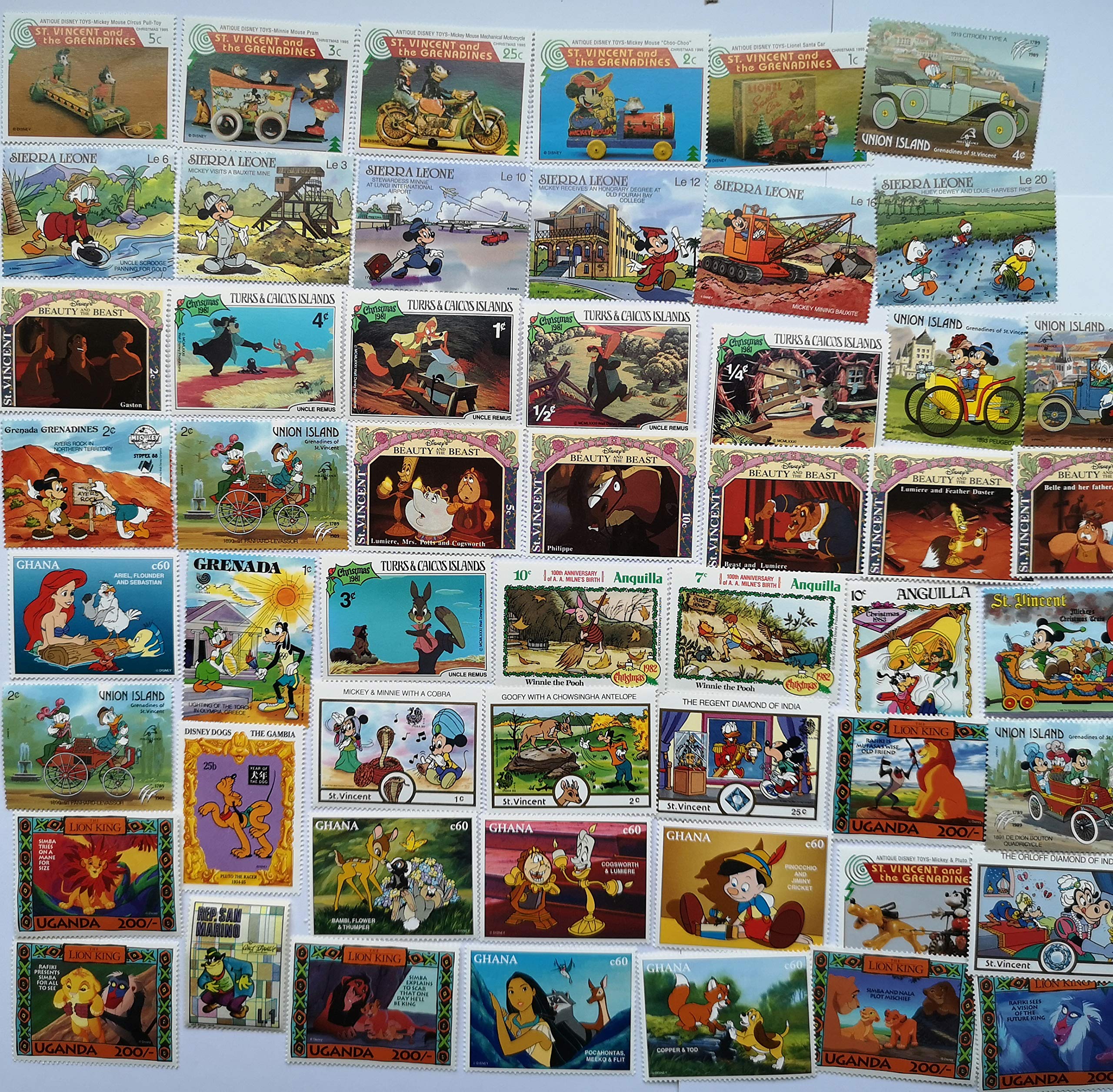 Buy 50 to 500 Different Walt Disney on Stamps Collection (Stamps for ...