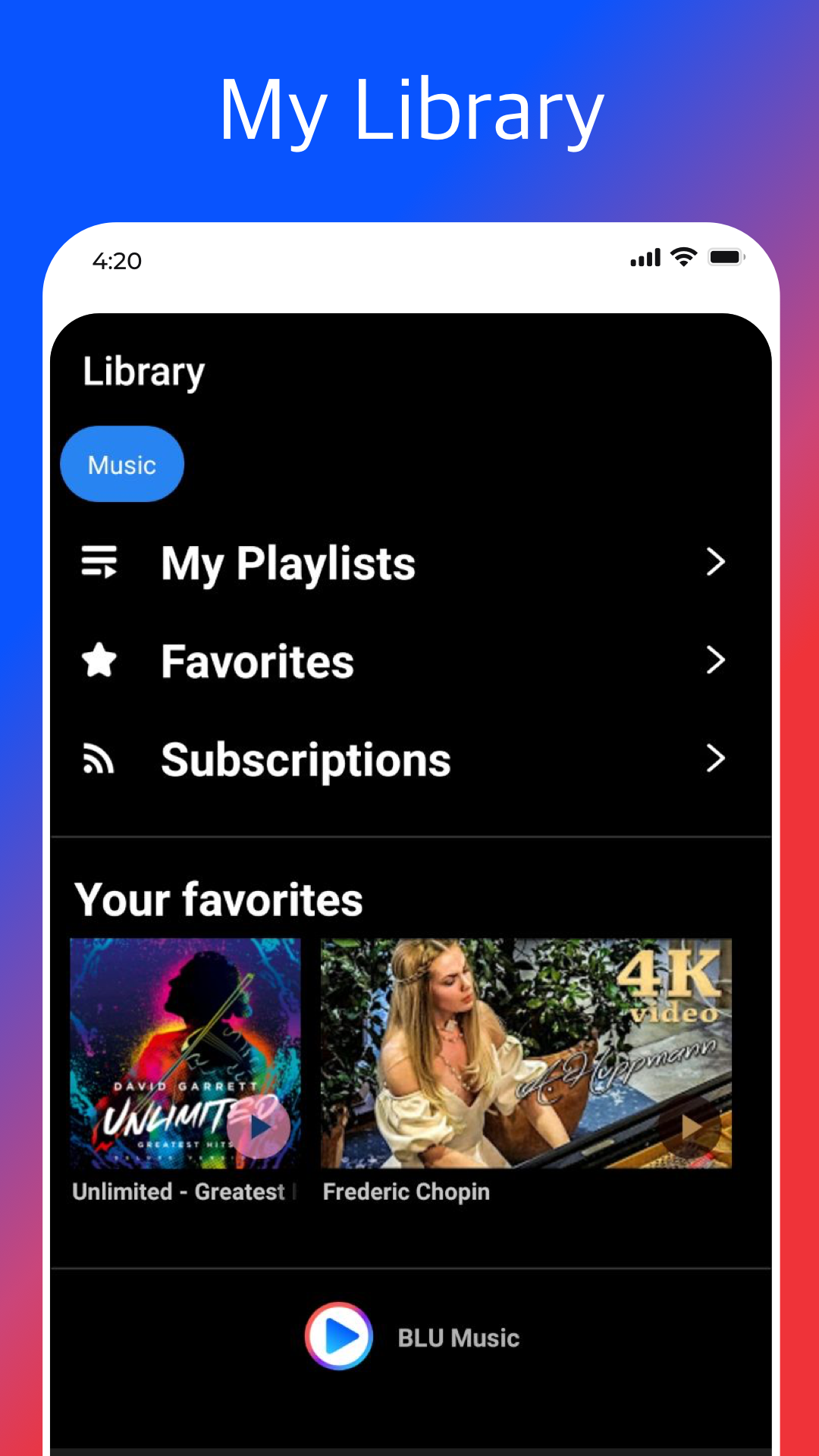 BLU Music - Ad-free player for YouTube - App on Amazon Appstore