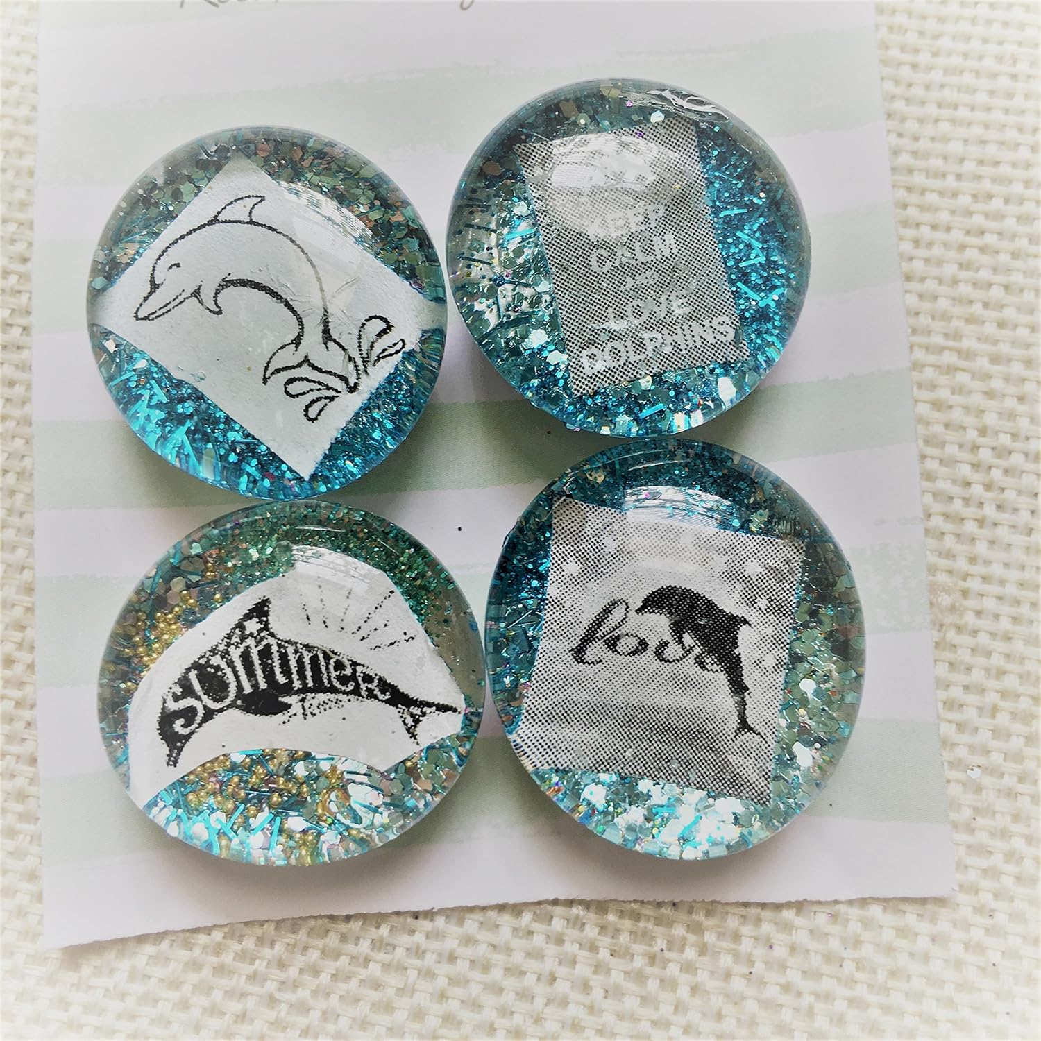 Amazon.com: Set of 4 Ultra Sparkle Dolphin Magnets : Home & Kitchen