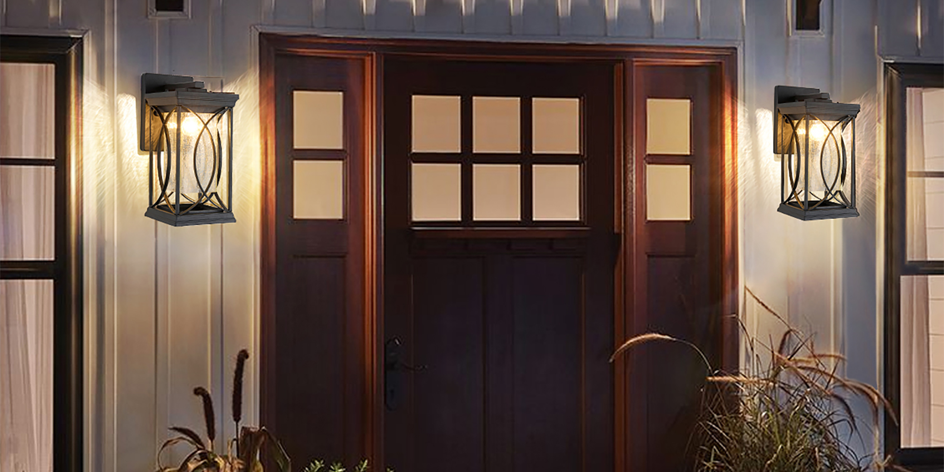 Watch DELICAVY Modern Unique Outdoor Wall Lantern on Amazon Live