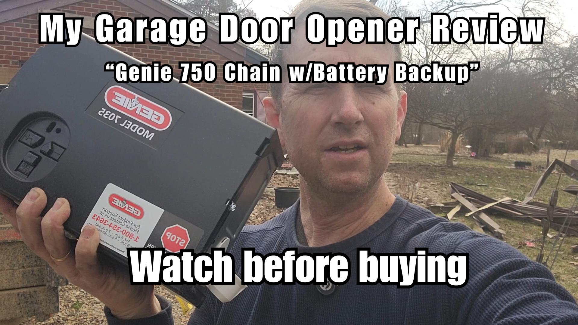 Watch My Review of Genie Opener 750 Chain - Battery Backup & More on ...