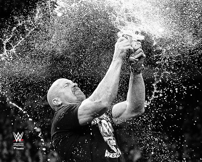 Stone Cold" Steve Austin WWE Unsigned and White/Beer Splash Photograph ...