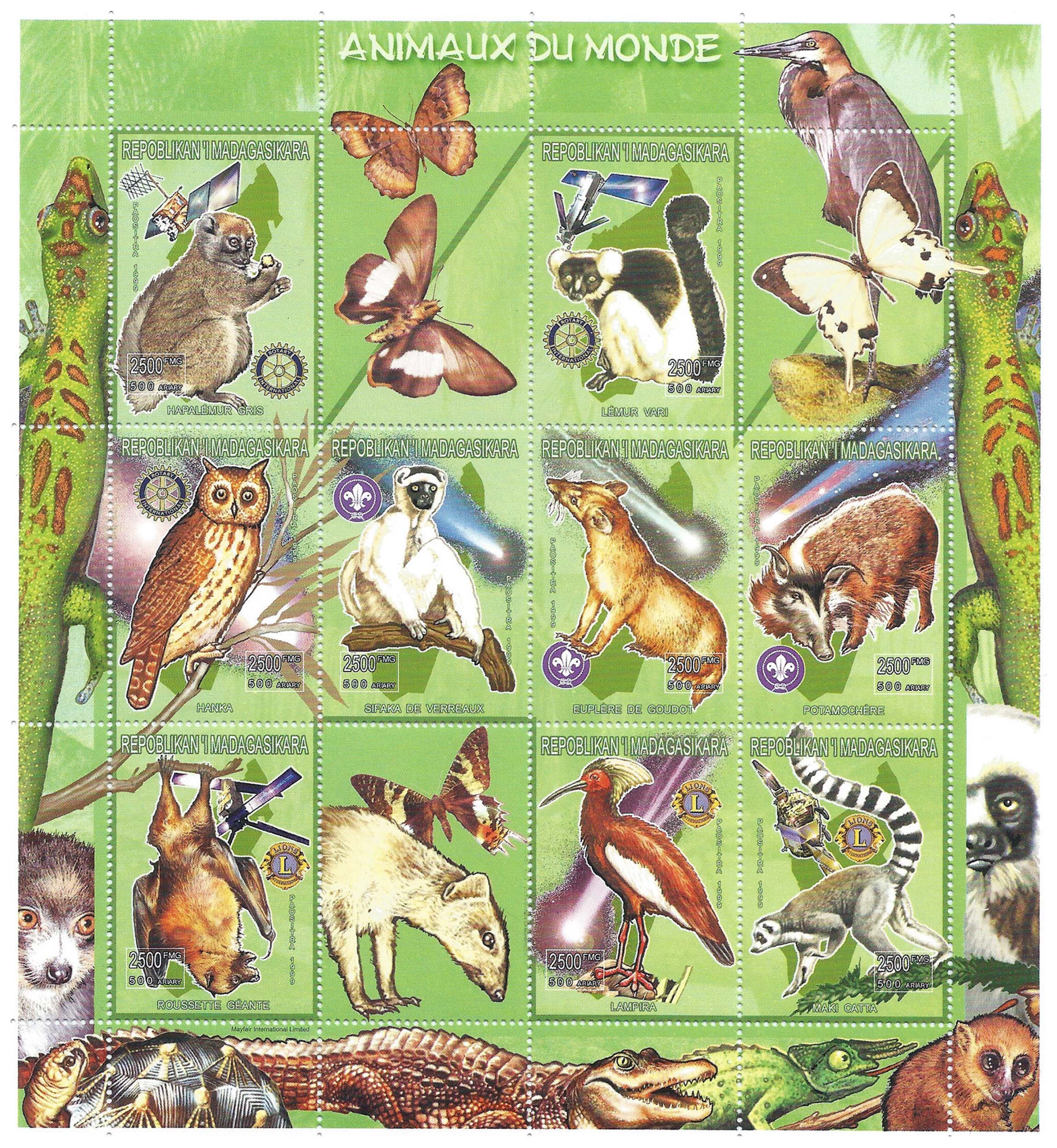 Buy Animals of the world large collectable nature and wildlife stamp ...