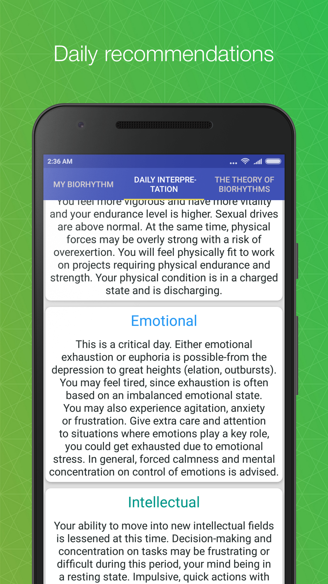 Aplicación Calculadora de Biorritmo en Amazon Appstore