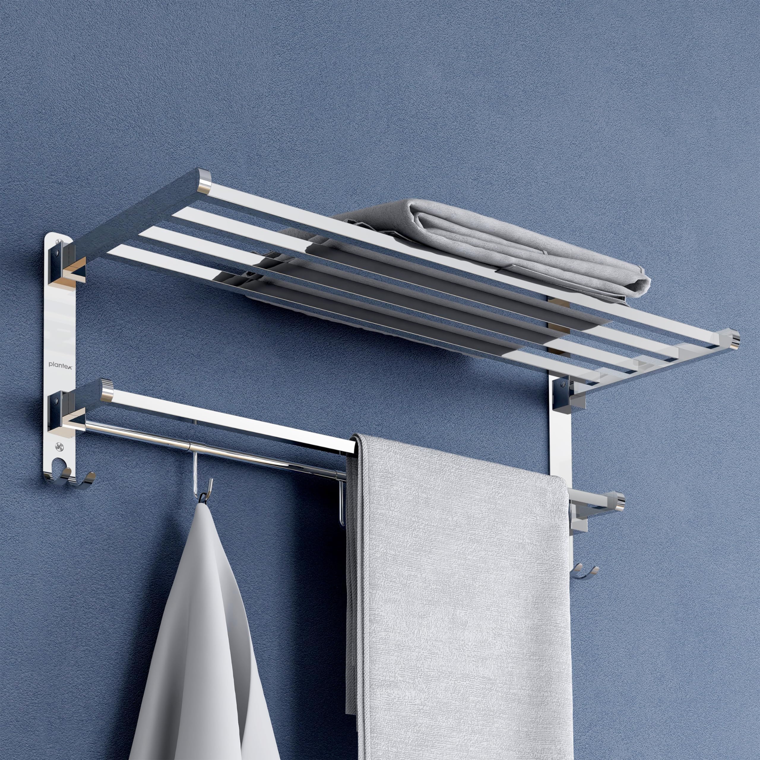 FORTUNE Stainless Steel Folding Towel Rack, Towel Stand, Hanger with 5 ...