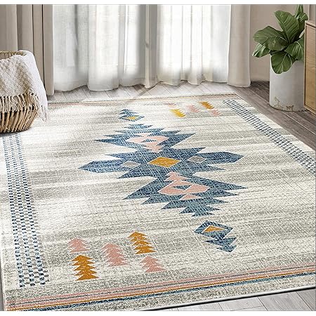 Amazon.com: Abani Rugs 7'9" x 10'2" (8x10) Native Tribal Print Burnt Amber & Beige Living Room ...