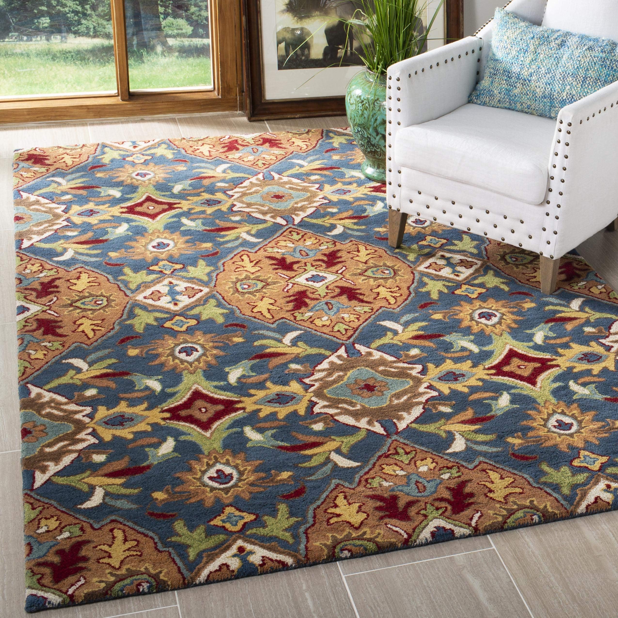 Amazon.com: Allen Home Wool Area Rug - Traditional Decorative Carpet ...