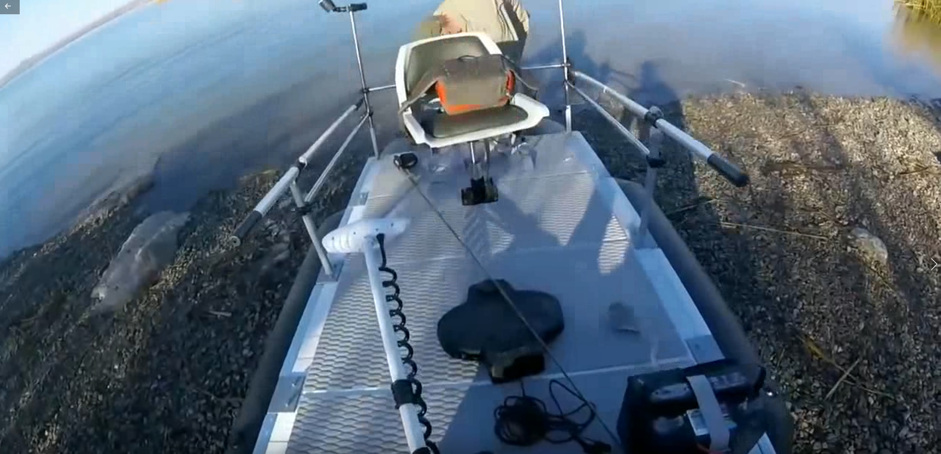 Watch AQUOS inflatable pontoon boat with bow mount trolling motor on ...