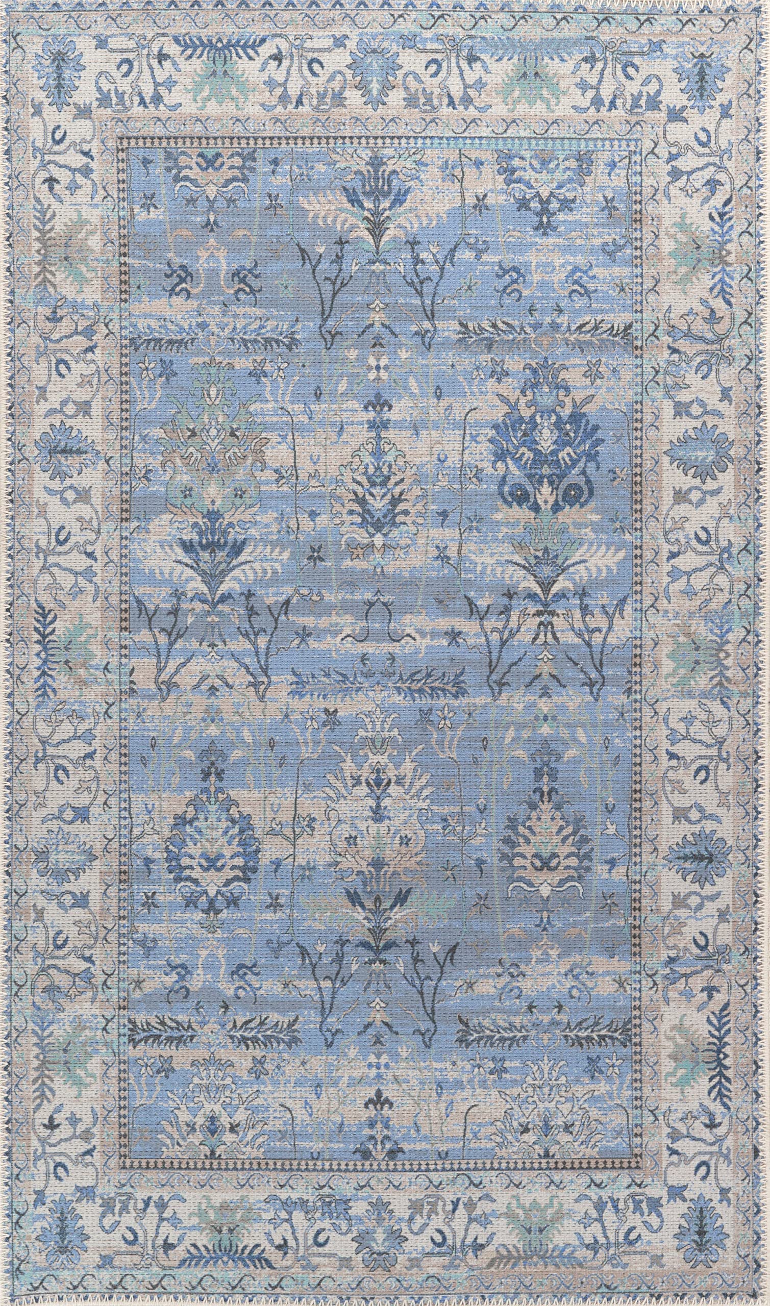 Adiva Rugs Machine Washable Area Rug with Non Slip Backing for Living ...