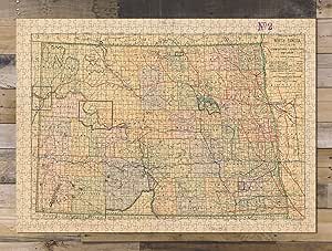 Amazon.com: 1000 Piece Jigsaw Puzzle for Adults -1901 Map North Dakota ...