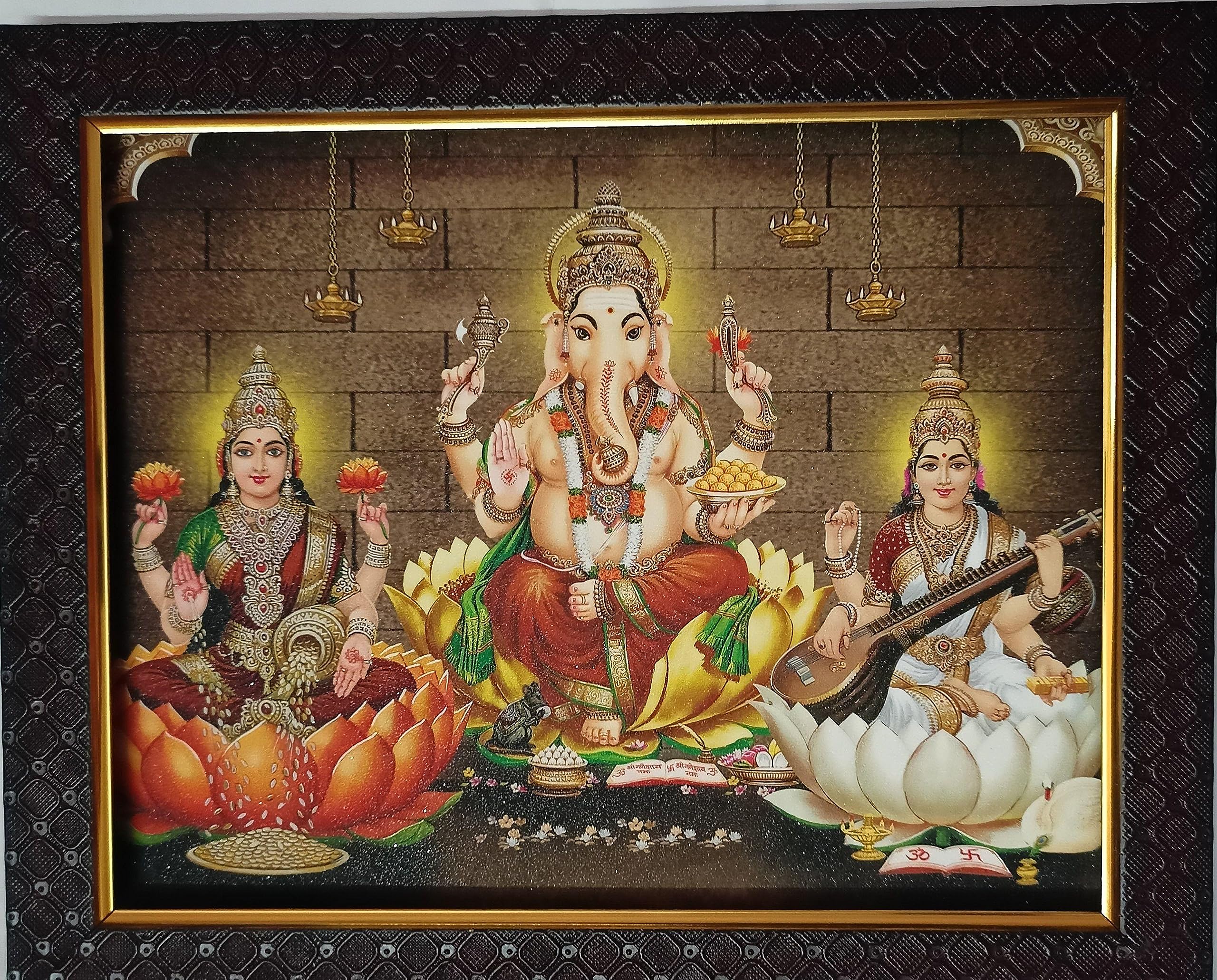 Ganesha And Saraswati Picture For Vijaya Dasami Hindu Goddess Durga