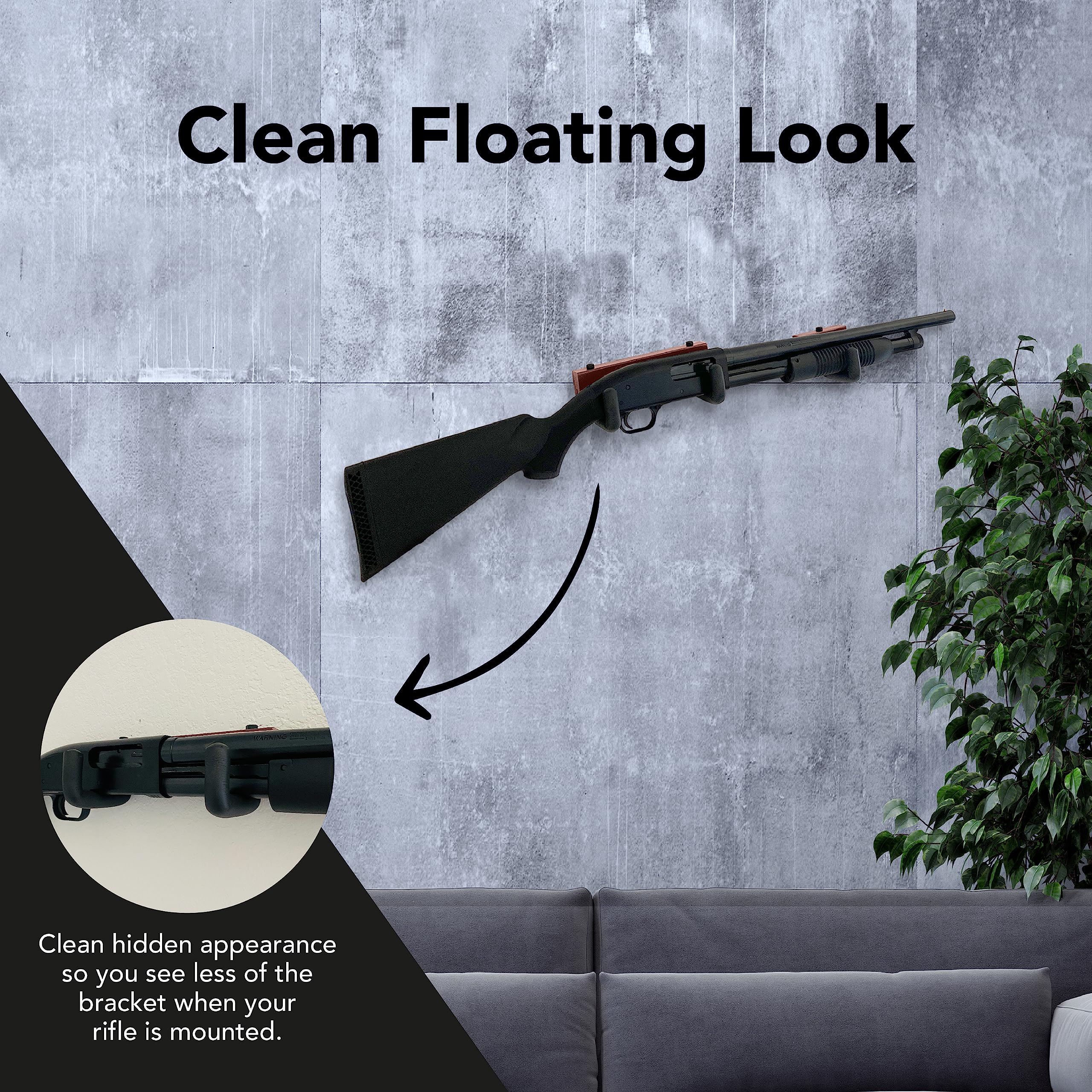 Snapklik.com : Wall Gun Rack Rifle Shotgun Holder Horizontally Mount ...