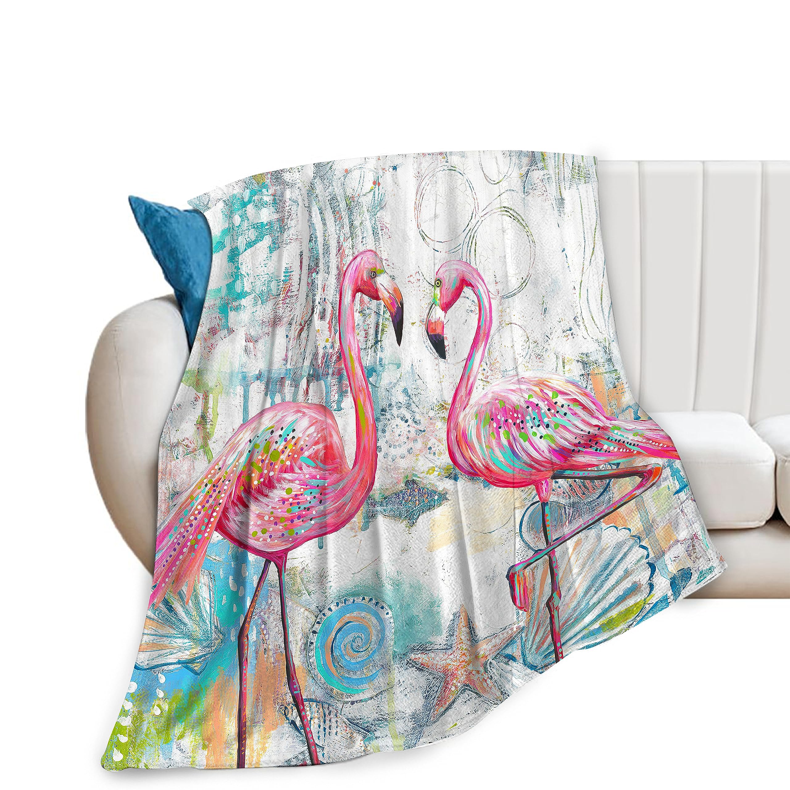 Amazon.com: Pink Flamingo Throw Blanket Cozy Plush Flamingos Flannel ...
