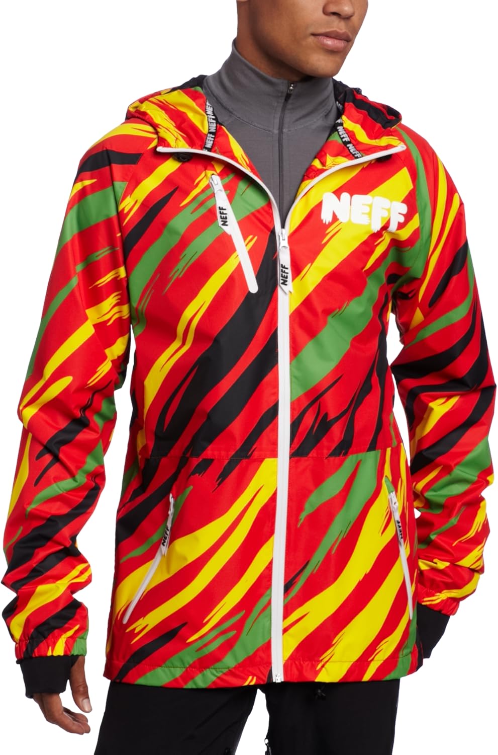 neff Men's SNO Poncho Coat, Rasta, Large at Amazon Men’s Clothing store ...