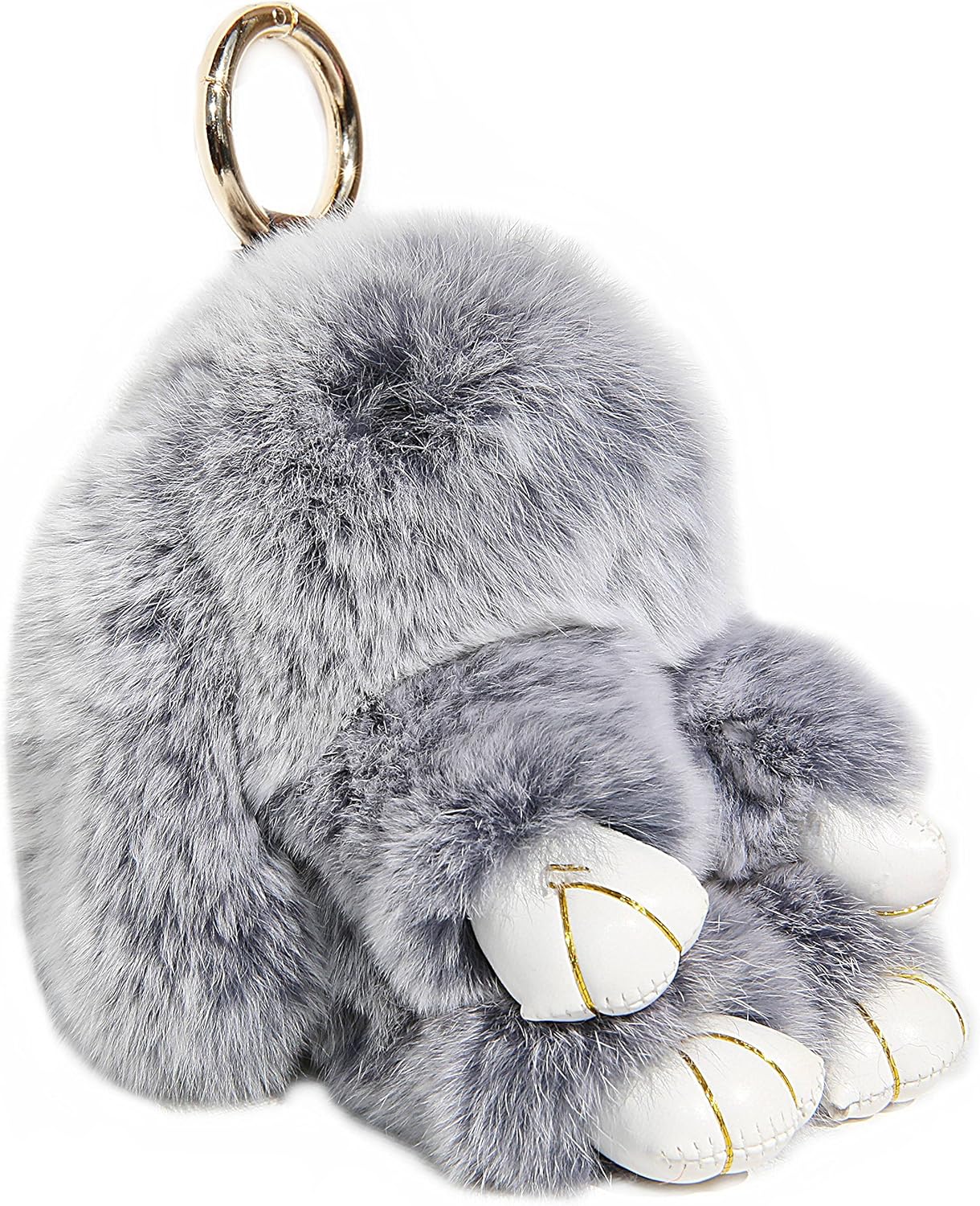 Amazon.com: RitzyBay Handmade Rex Rabbit Fur Bunny Keychain GiftBox ...
