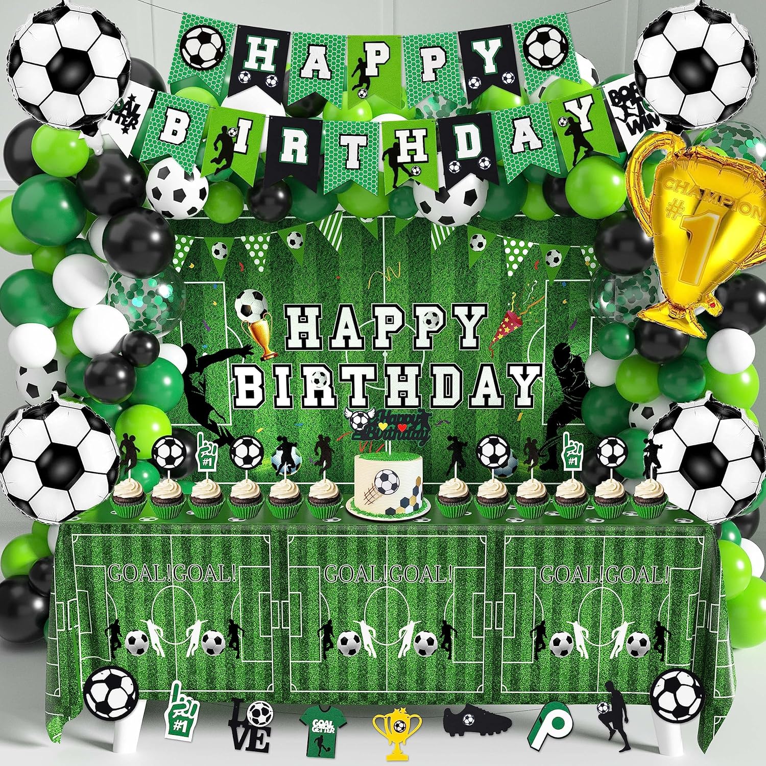 Amazon.com: Soccer Birthday Party Decorations 87Pcs Soccer Birthday ...
