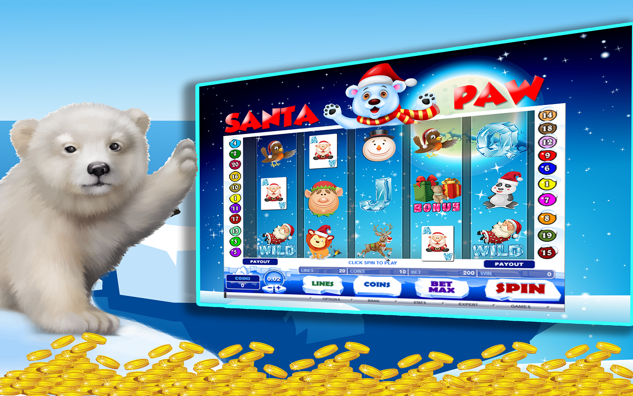 A Santa Paws Video Slots Polar Bear Machines - Vegas furry animals ...