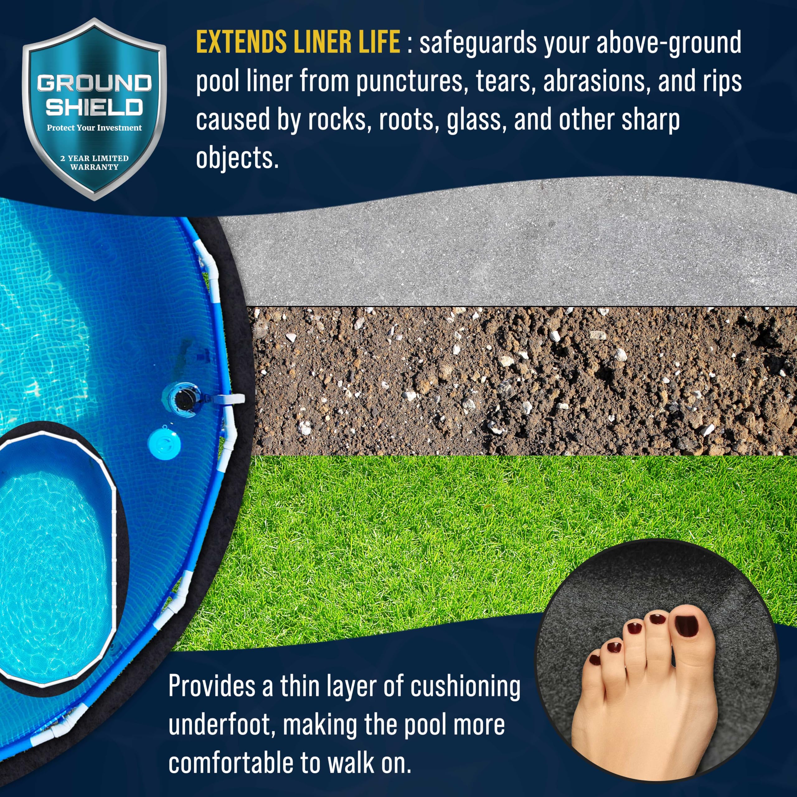 Snapklik.com : U.S. Pool Supply Ground Shield 18-Foot X 34-Foot Oval ...