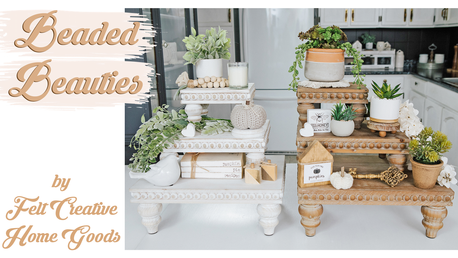Watch NEW Wood Beaded Pedestal Risers by Felt Creative Home Goods on ...