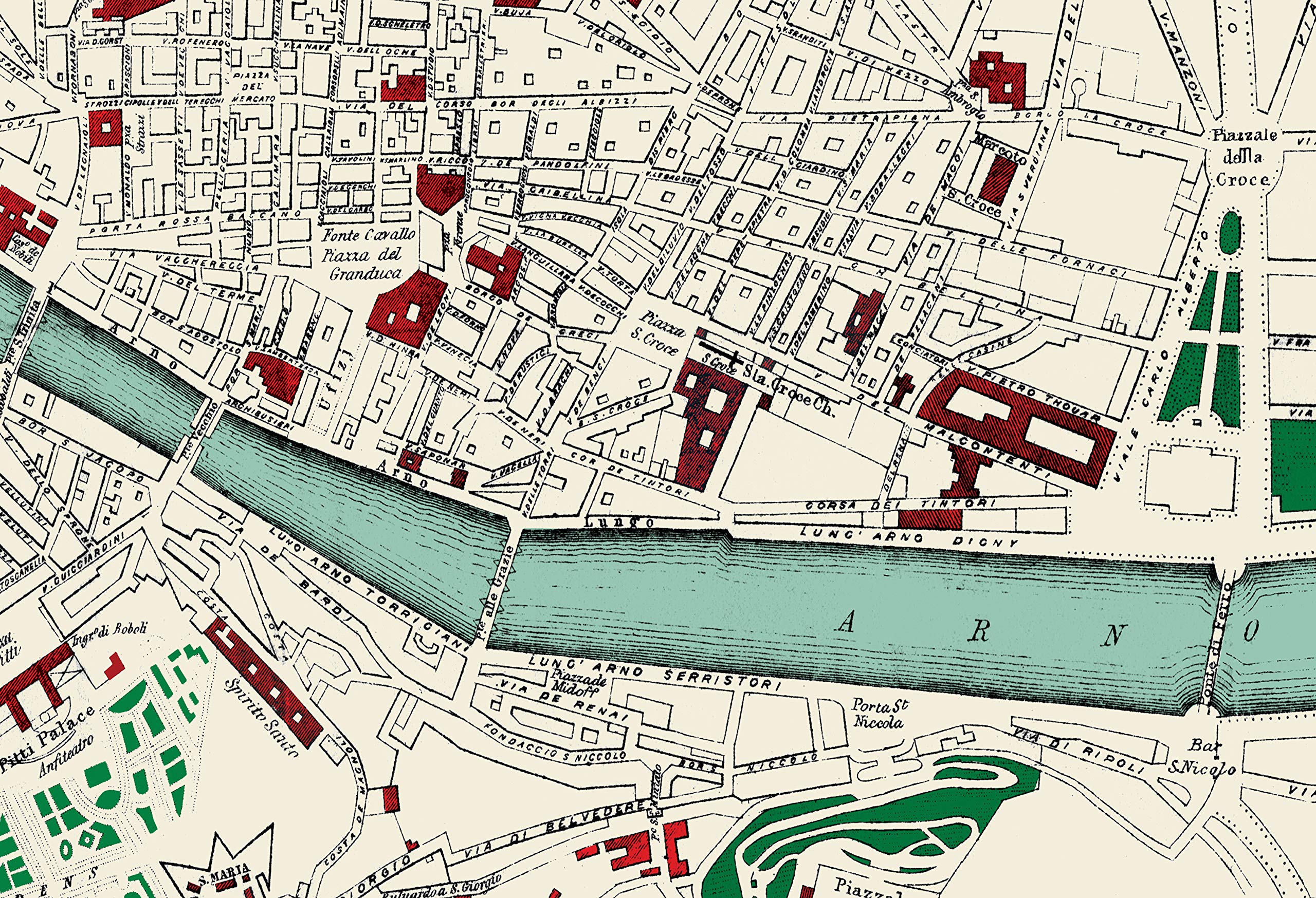 Old Map Of Florence