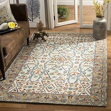 Amazon.com: SAFAVIEH Aspen Collection 3' x 5' Ivory/Blue APN308A ...