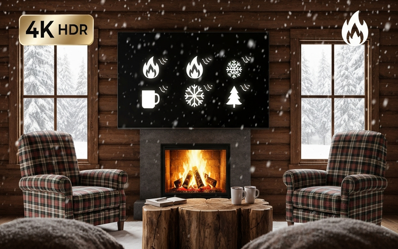 The Cozy Cabin Hearth: A Winter Ambience with a Crackling Fireplace ...