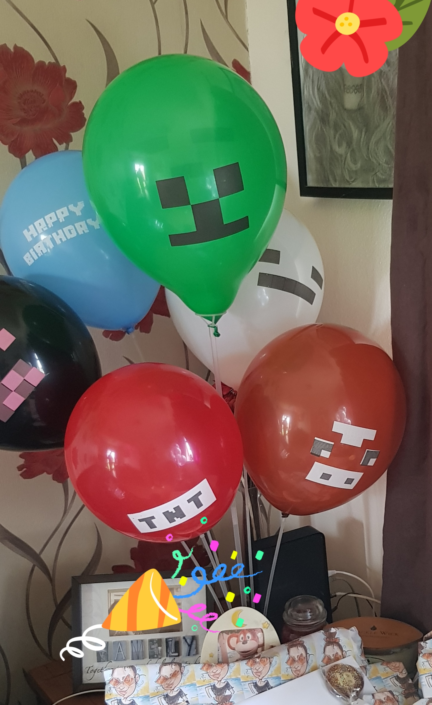 kuou 24 Pcs Minecraft Balloons with 1 Roll Ribbons(0.5cm*5m), 12 inch ...