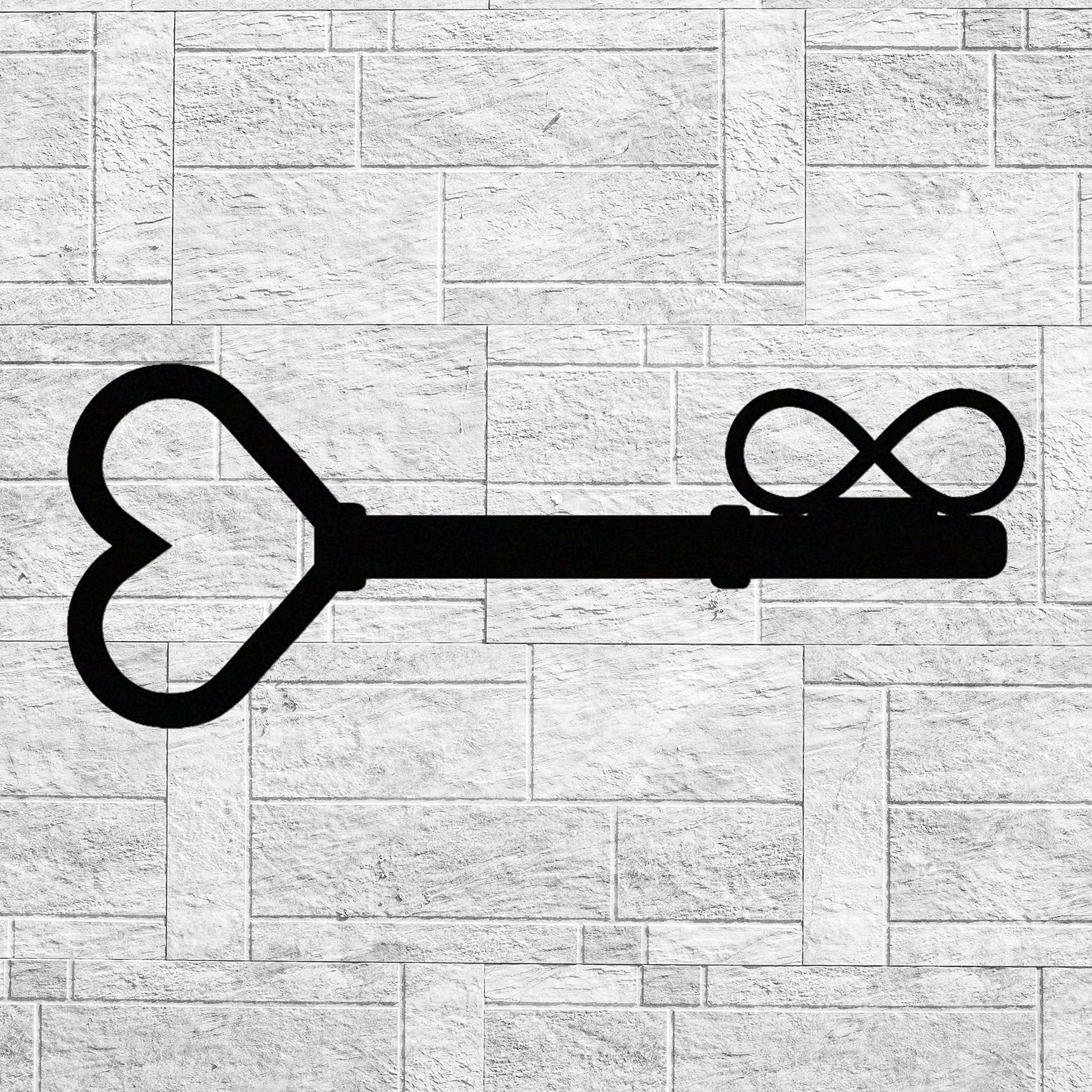 Heart Skeleton Key Line Drawing