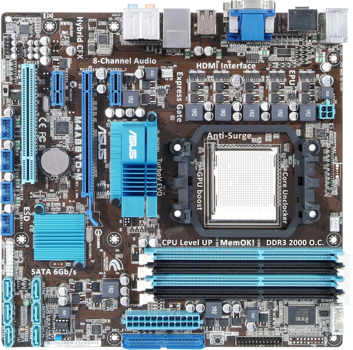 Amazon.com: ASUS M4A88TD-M - AM3 - AMD 880G - DDR3 - SATA 6Gb/s - ASUS Core Unlocker - ATX ...