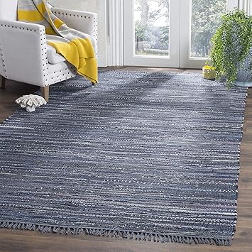 Amazon.com: SAFAVIEH Rag Rug Collection Accent Rug - 4' x 6', Ink ...