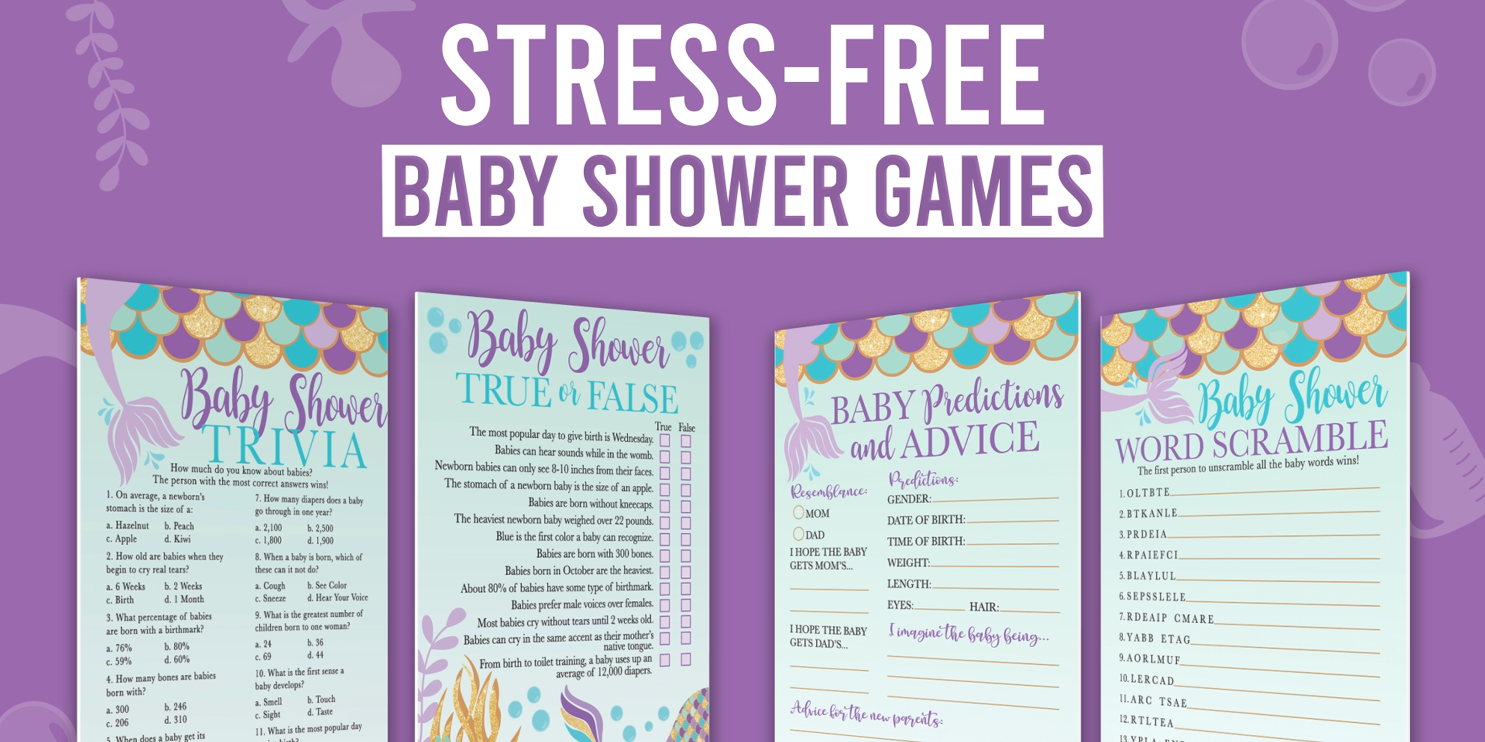 Mermaid Baby Shower Games Shower Games Under The Sea Baby Shower Theme