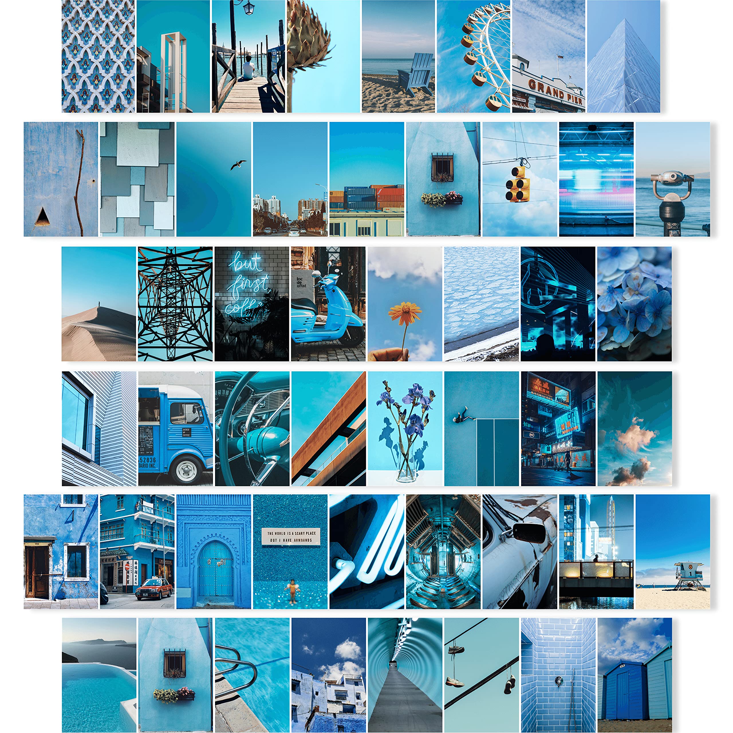 Buy EZDC SKY BLUE Pack (50 Set) Wall Collage Kit, 4 x 6 Photo Wall ...