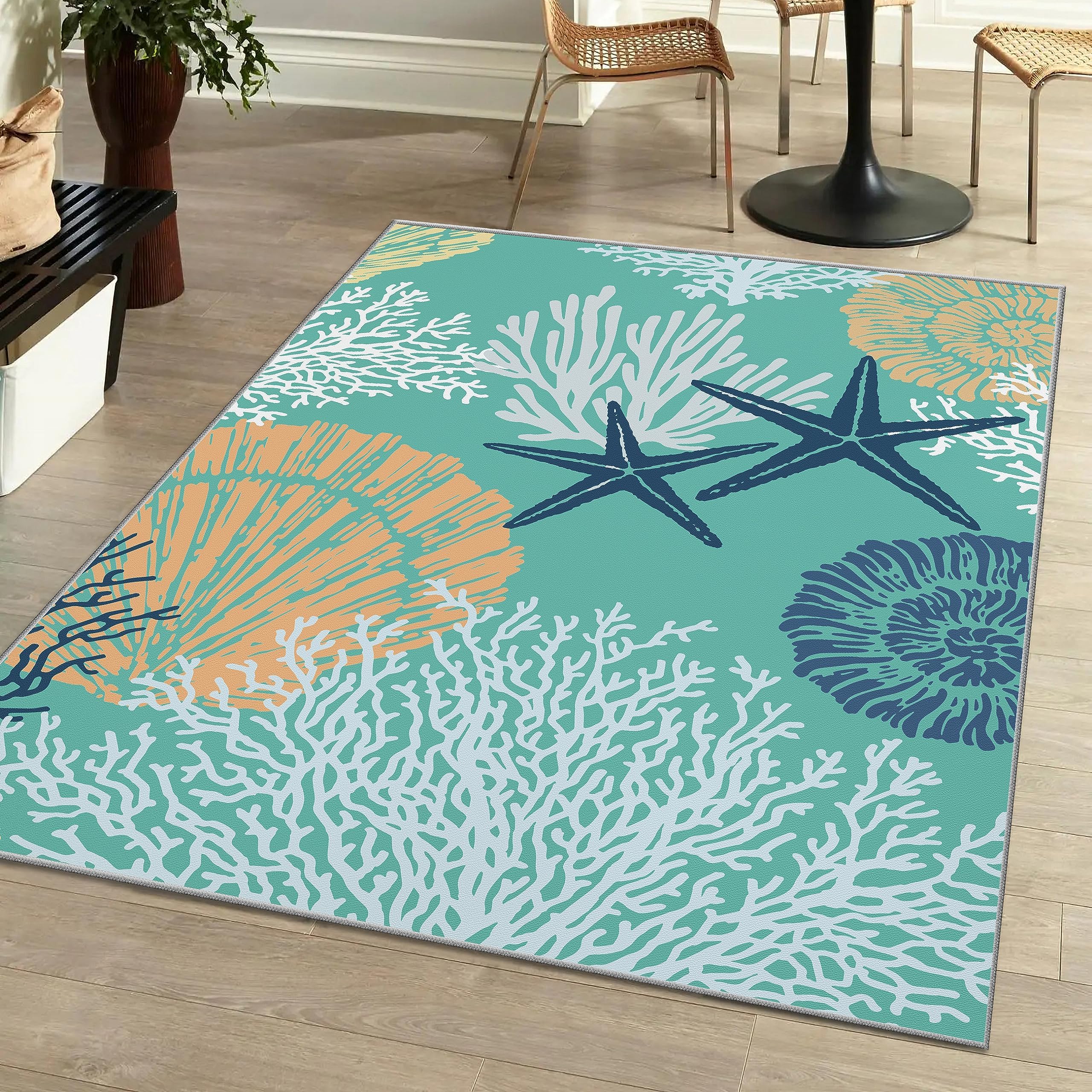 Amazon.com: Tritard Coastal Area Rug 3x5 - Small Machine Washable ...