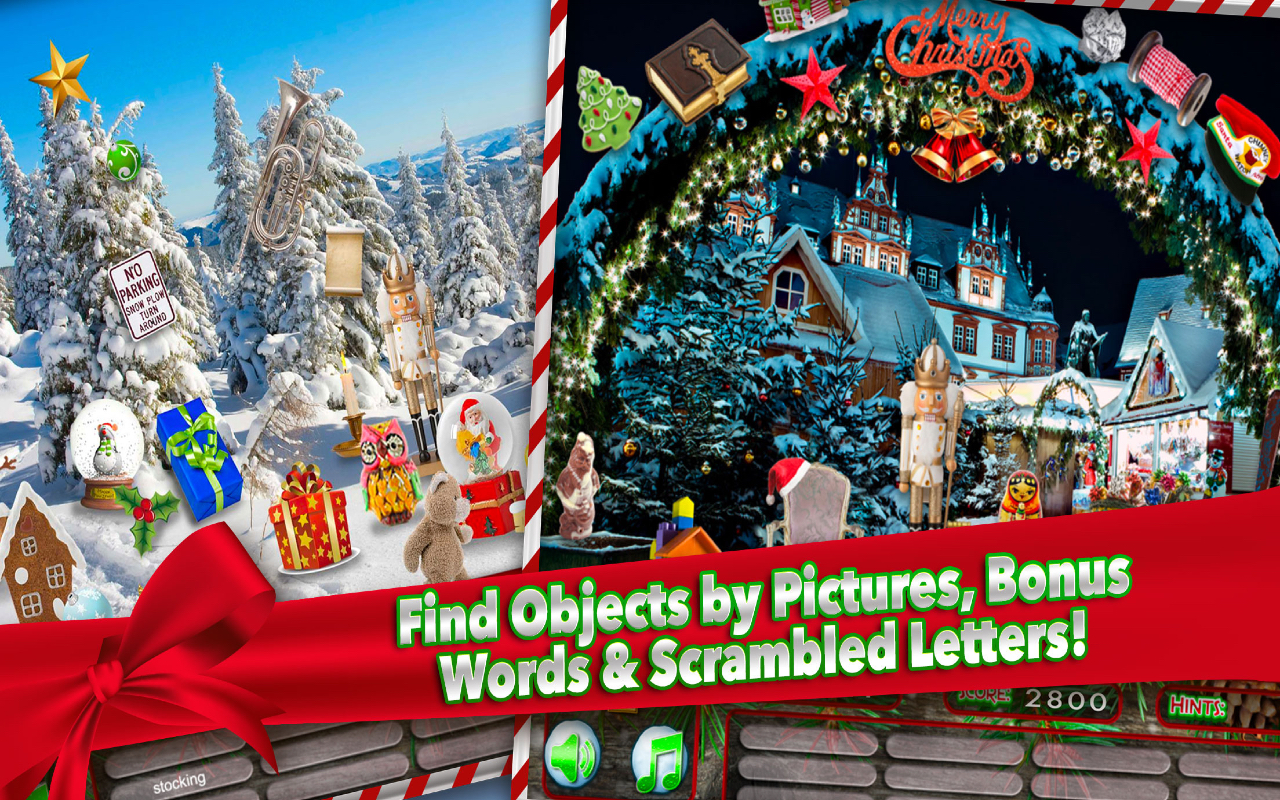 Hidden Objects White Christmas Winter Holiday - Object Time Puzzle Seek ...
