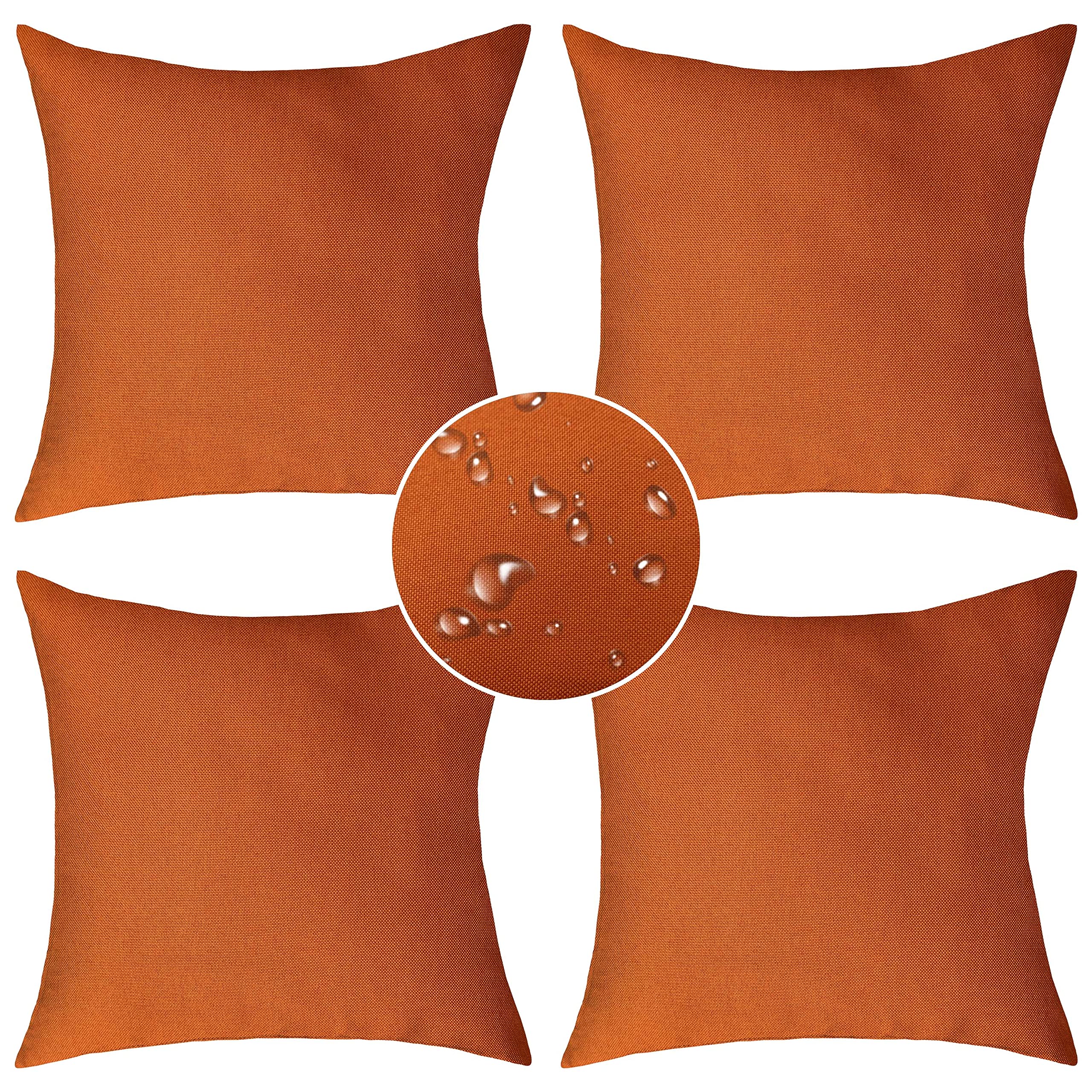 Amazon.com: Demetex Orange Outdoor Pillow Covers 20x20 Waterproof Throw ...