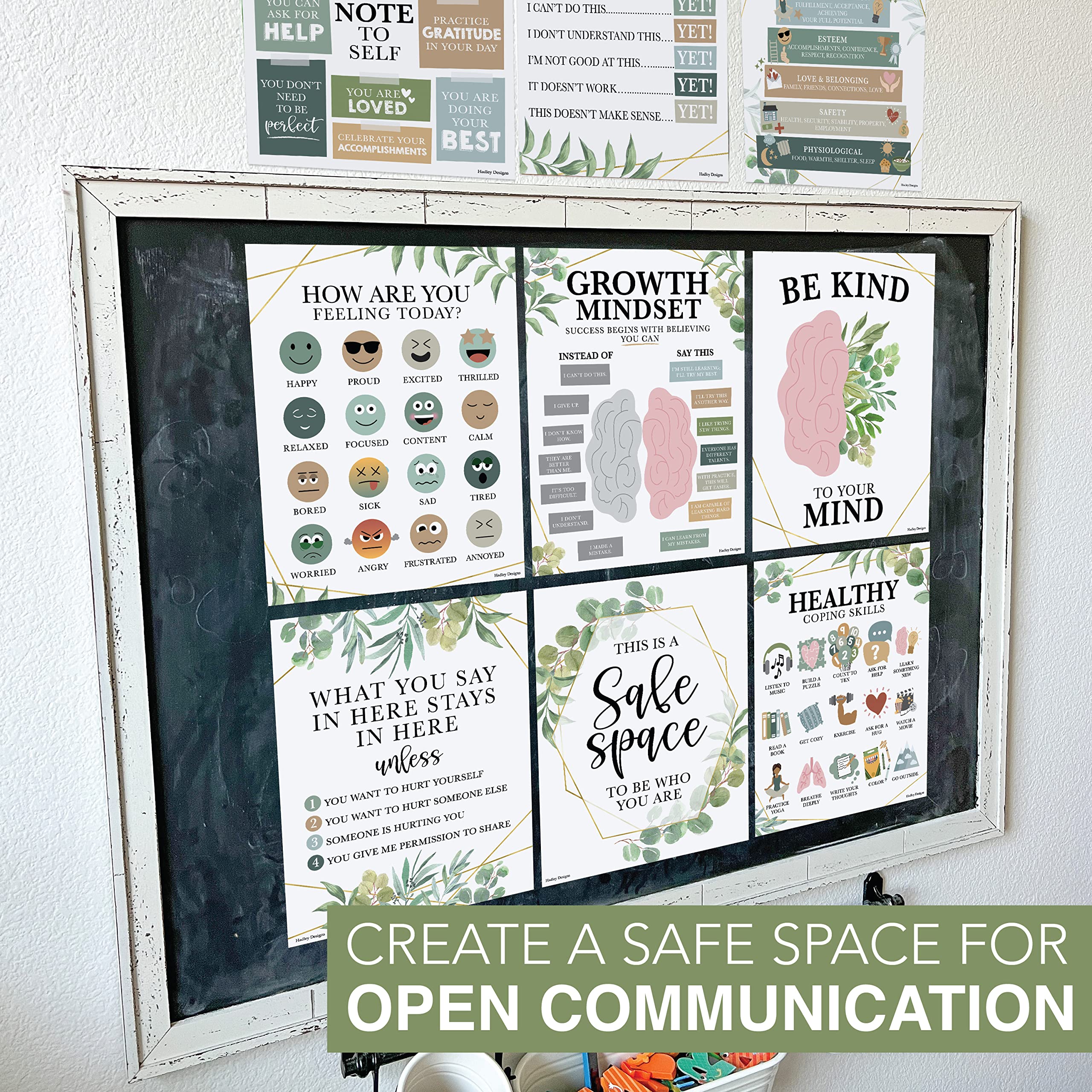 Safe Space Posters 9 Mental Health Posters For Classroom - 11x14 Growth ...